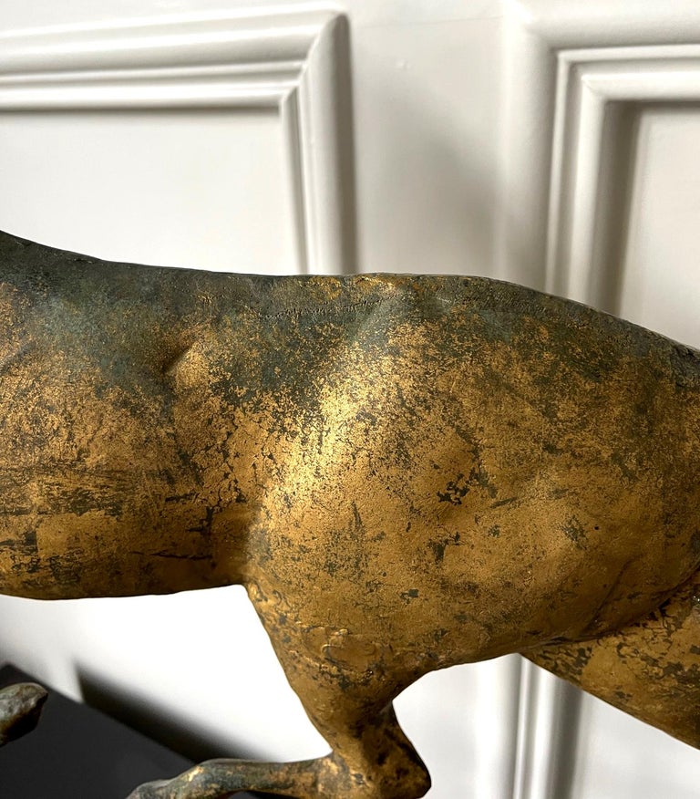Horse Weathervane with Gilt Surface on Display Stand For Sale at ...