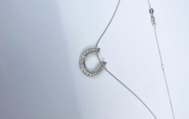 Horseshoe Diamond Pendant Necklace Good Luck Pendant Necklace Horse ...