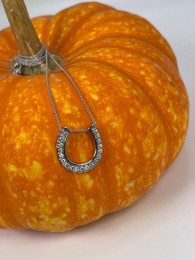 Horseshoe Diamond Pendant Necklace Good Luck Pendant Necklace Horse ...