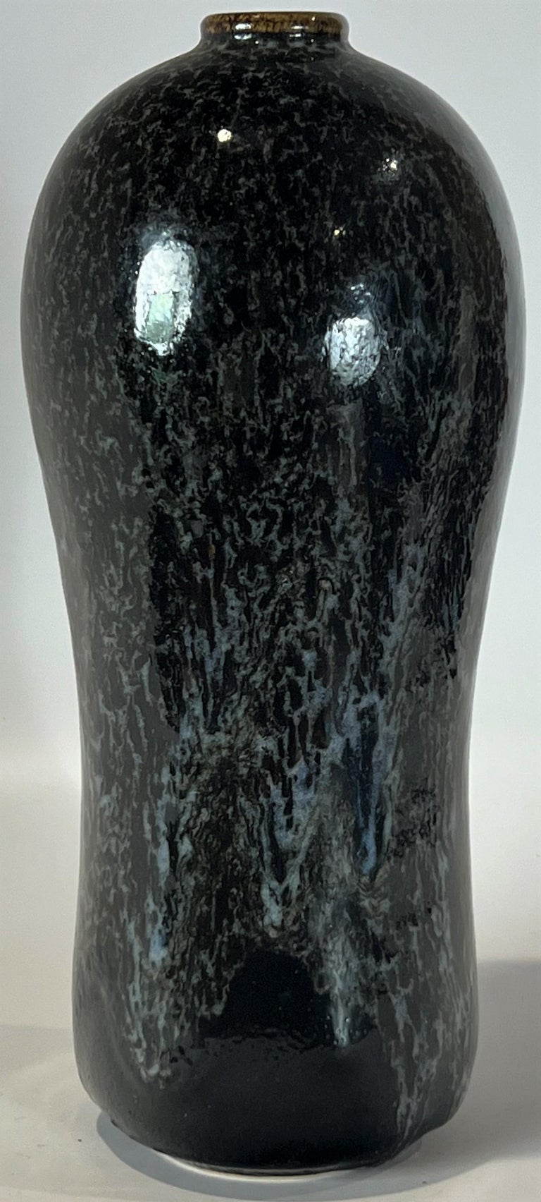 Horst Kerstan Black and Blue Double Gourd Tall Vase Germany Kandern ...