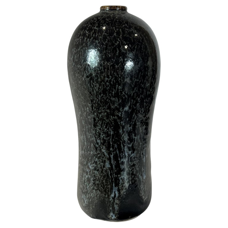Horst Kerstan Black and Blue Double Gourd Tall Vase Germany Kandern ...