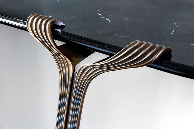 Horta Consle One Leg Contemporary Entry Table, a Nod to Art Deco ...