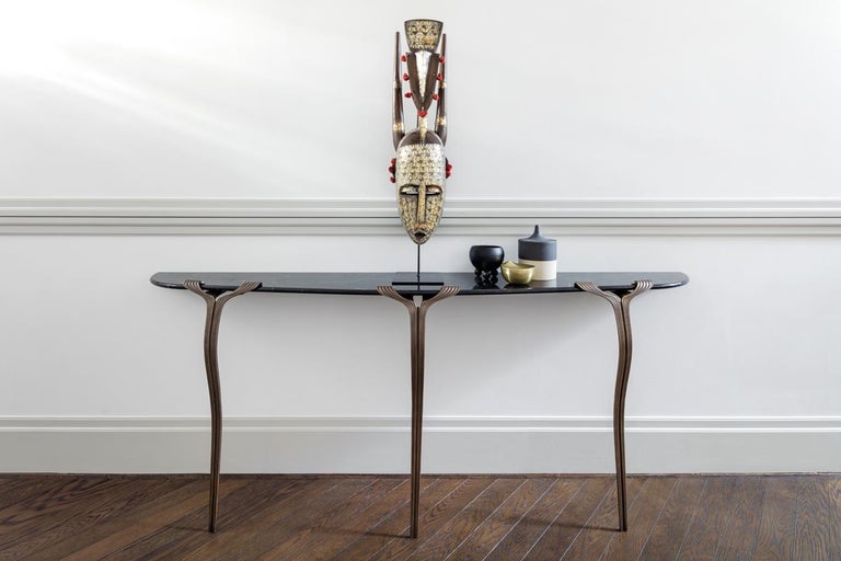 Horta Consle One Leg Contemporary Entry Table, a Nod to Art Deco ...