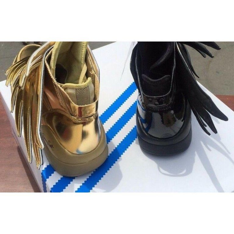 Hot Bundle Adidas Jeremy Scott Wings 3.0 JS Gold&black Batman Shoes US ...