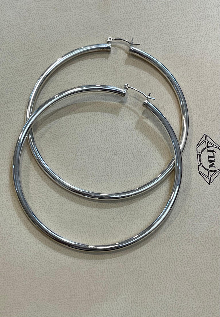 Hot Fashionable Extra Large Hoops 3.2 Inch Wide In Pure Sterling Silver ...