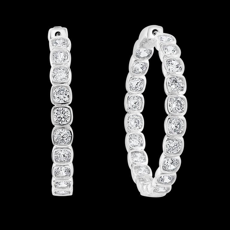 Hot Fashionable Inside Out Hoops in Sterling Silver and Big Size Cubic ...