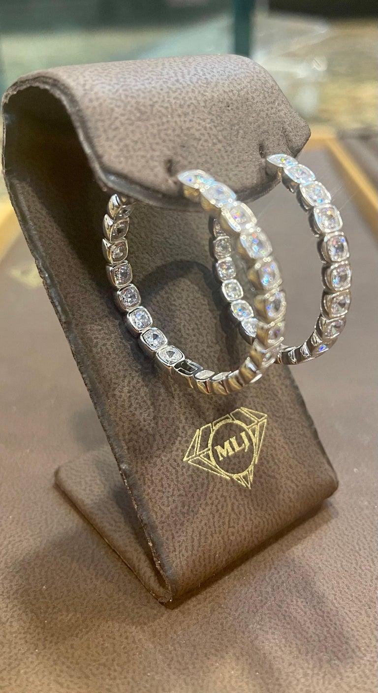 Hot Fashionable Inside Out Hoops in Sterling Silver and Big Size Cubic ...