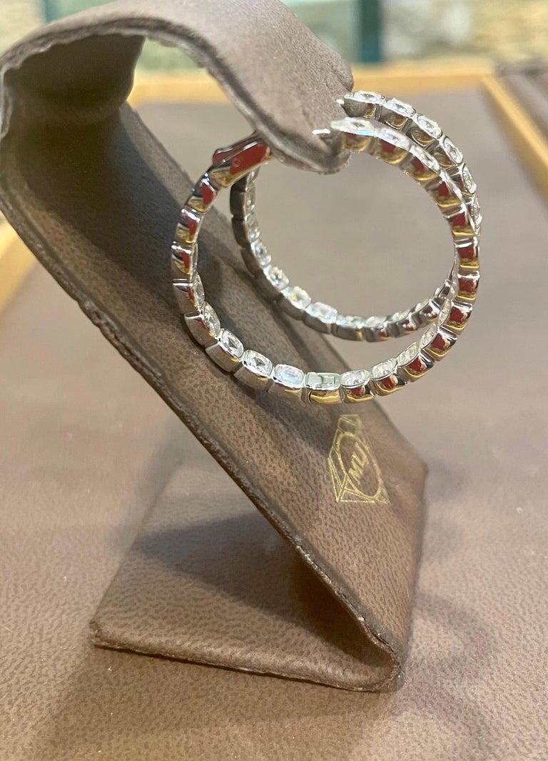 Hot Fashionable Inside Out Hoops in Sterling Silver and Big Size Cubic ...