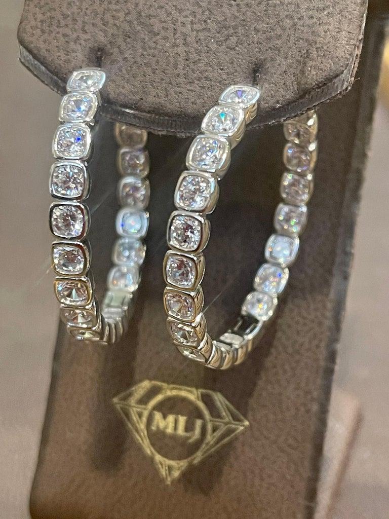 Hot Fashionable Inside Out Hoops in Sterling Silver and Big Size Cubic ...