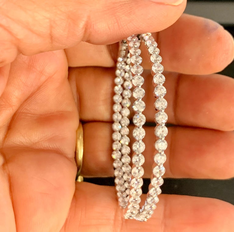 Hot Fashionable Large Inside Out Hoops in Sterling Silver And Cubic ...