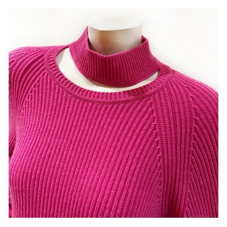 Hot Pink Fendi Cut-Out Sweater SS2018 For Sale at 1stDibs