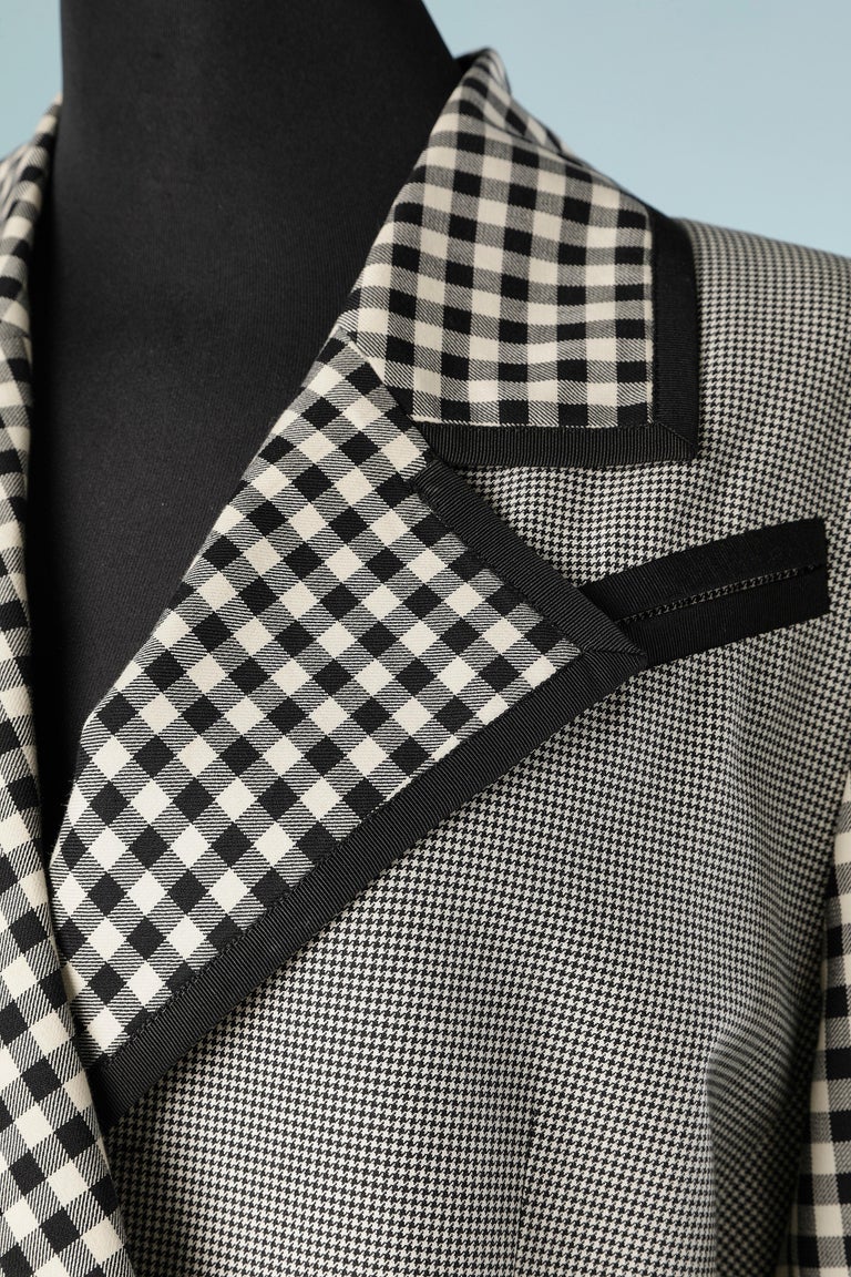 Houndstooth and Vichy pattern skirt suit Jacques Fath for Neiman Marcus For Sale at 1stDibs
