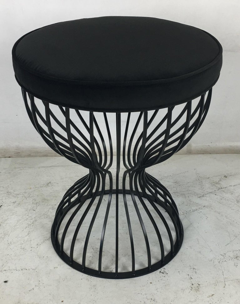 Hourglass Form Stool with Velvet Seat For Sale at 1stDibs