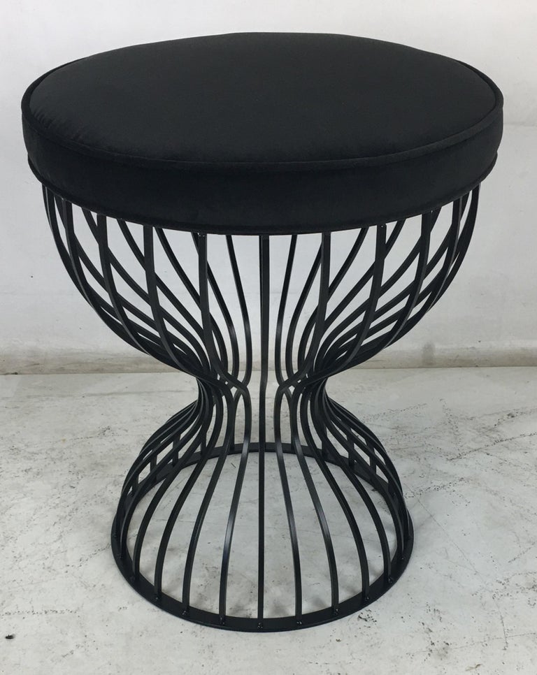 Hourglass Form Stool with Velvet Seat For Sale at 1stDibs