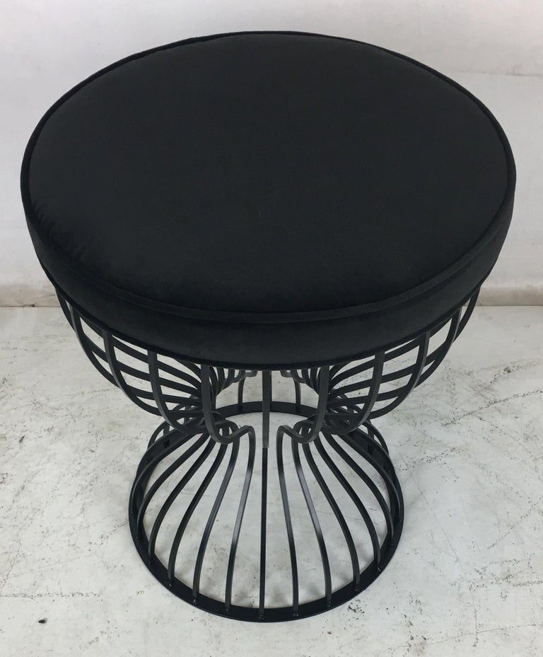 Hourglass Form Stool with Velvet Seat For Sale at 1stDibs