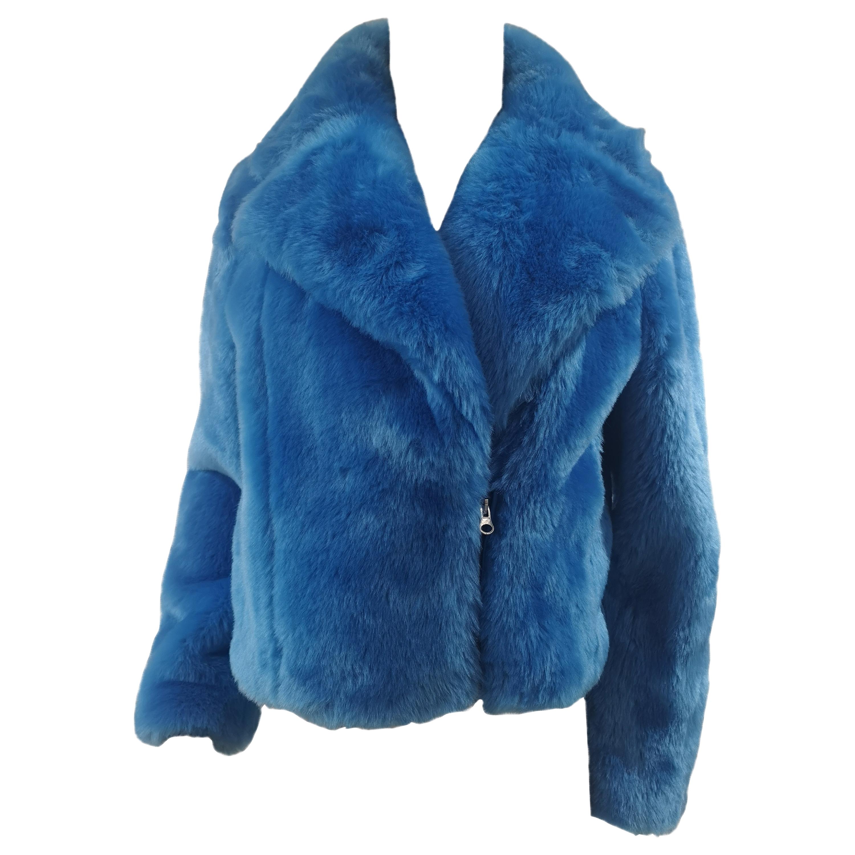 House of Muamua blue faux fur jacket at 1stDibs | vivienne westwood ...