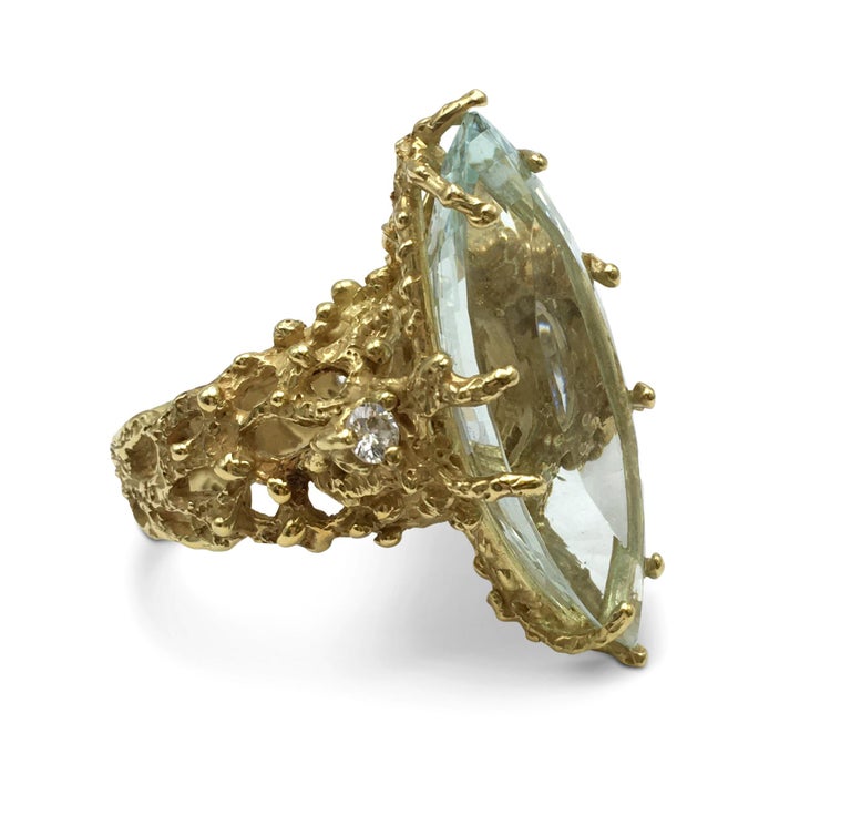 House of Murat Aquamarine and Diamond Cocktail Ring at 1stDibs | murat ring