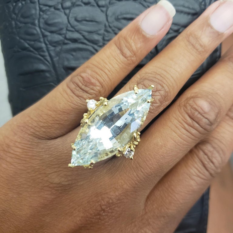 House of Murat Aquamarine and Diamond Cocktail Ring at 1stDibs | murat ring