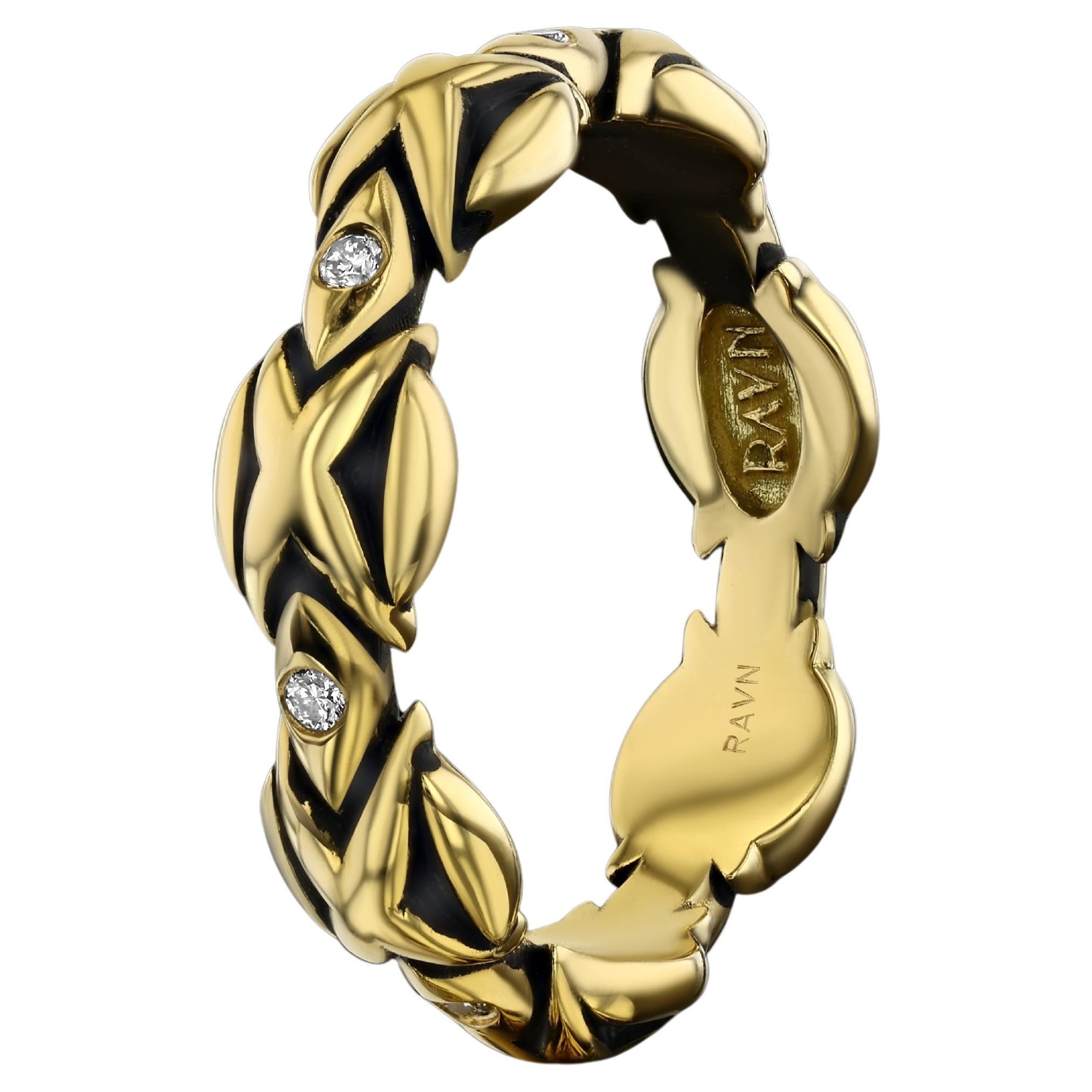 Customizable House of RAVN, 18k Yellow Gold and Rhodium Kiss Kiss ...