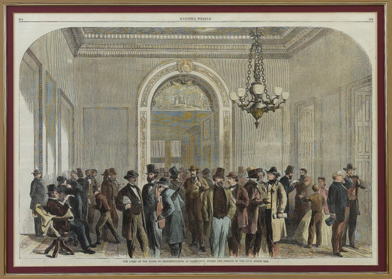 “House of Representatives and Civil Rights Bill” Wood Engraving by ...