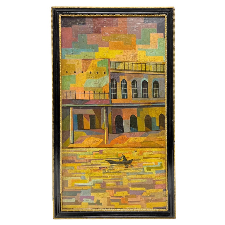 House On The River Tigris, Oil On Canvas Painting By Hafidh Al-Droubi ...