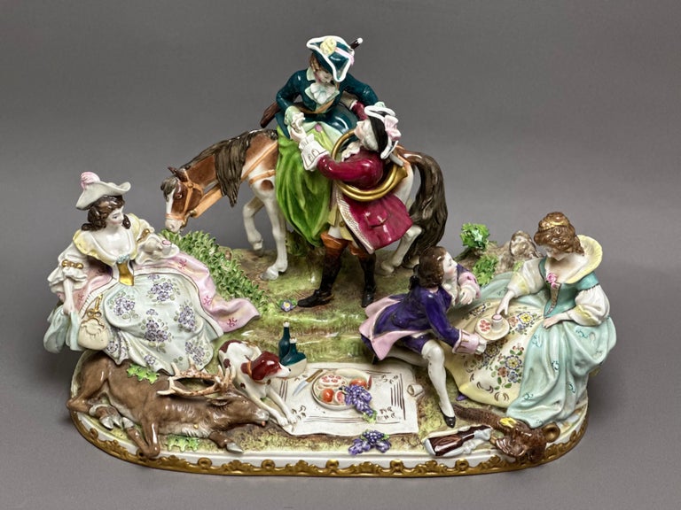 House Scheibe Alsbach Porcelain Figures 'Hunting Scene in circa 1750 ...
