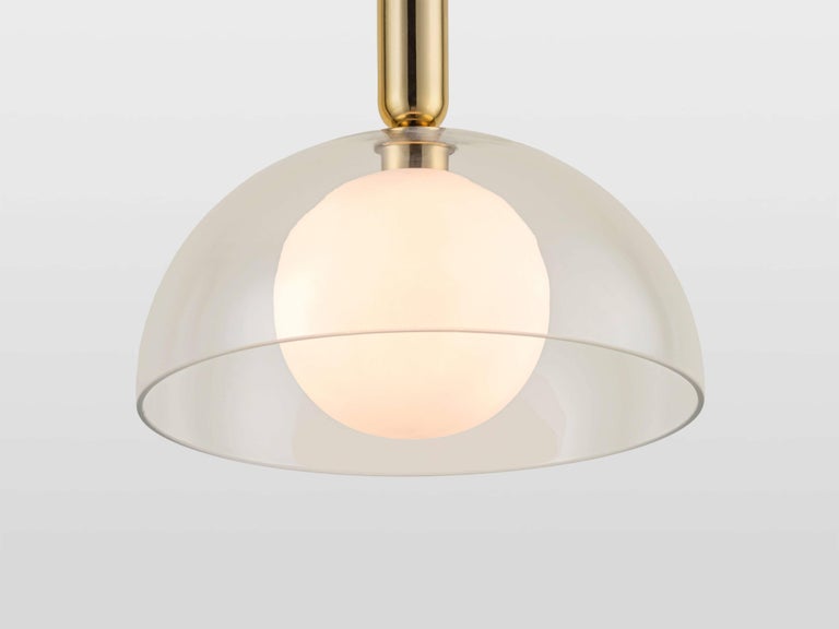 Houseof Brass and Clear Glass Dome Shade Ceiling Light For Sale at 1stDibs
