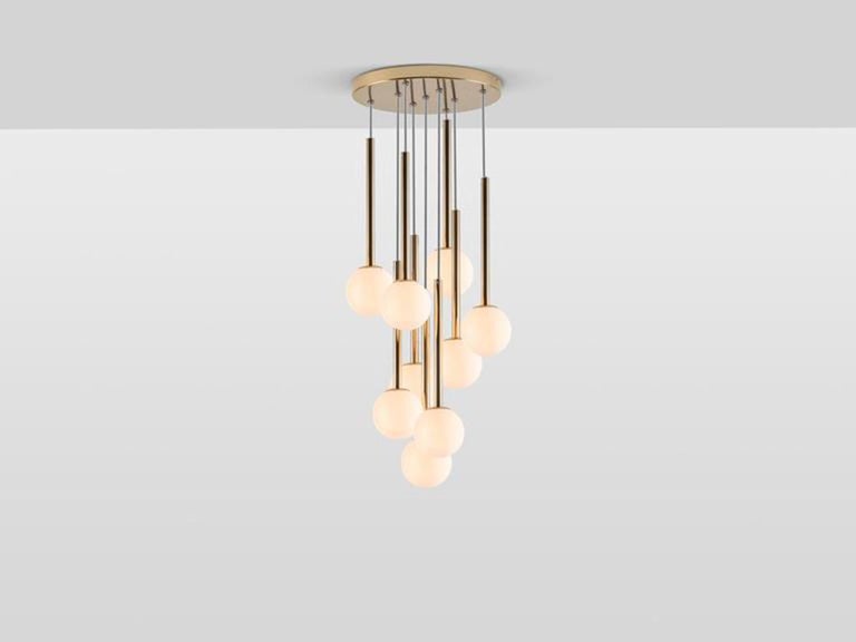 Houseof Brass Opal Ball Cluster Ceiling Light with Metal and Glass ...