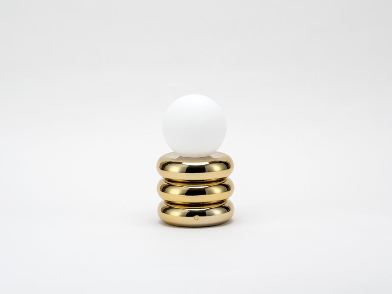 Houseof Brass Stacked Pebble Rechargeable Table Lamp For Sale at 1stDibs