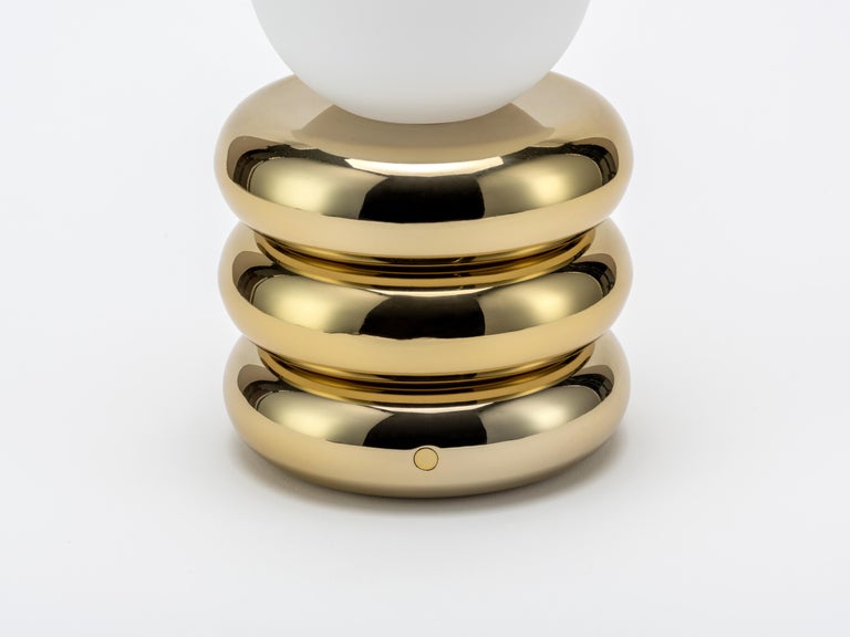 Houseof Brass Stacked Pebble Rechargeable Table Lamp For Sale at 1stDibs