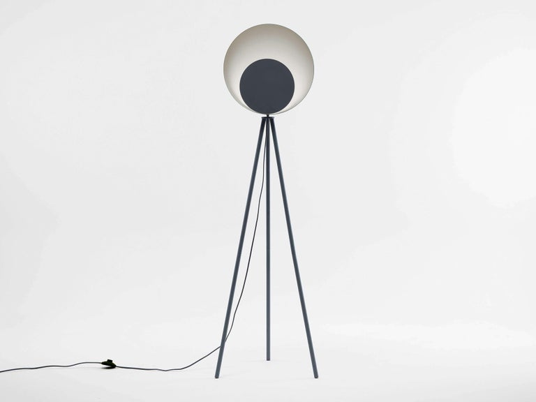 Houseof Charcoal Grey Beige Metal Diffuser Floor Lamp For Sale at 1stDibs
