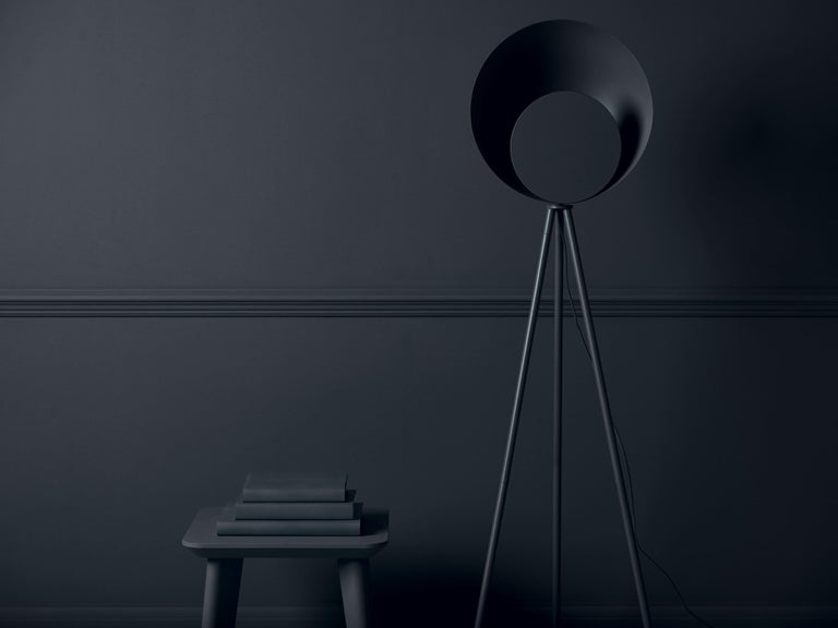 Houseof Charcoal Grey Beige Metal Diffuser Floor Lamp For Sale at 1stDibs