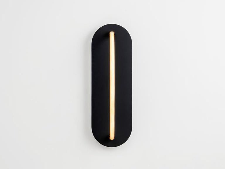 Houseof Charcoal Grey LED Curve Wall Light with Metal and Acrylic Shade ...