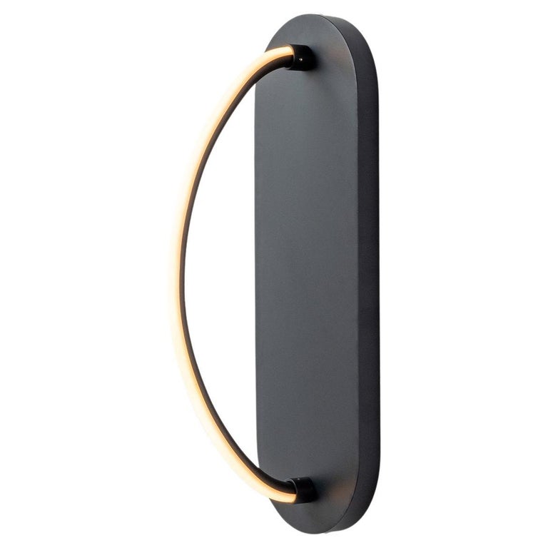 Houseof Charcoal Grey LED Curve Wall Light with Metal and Acrylic Shade ...