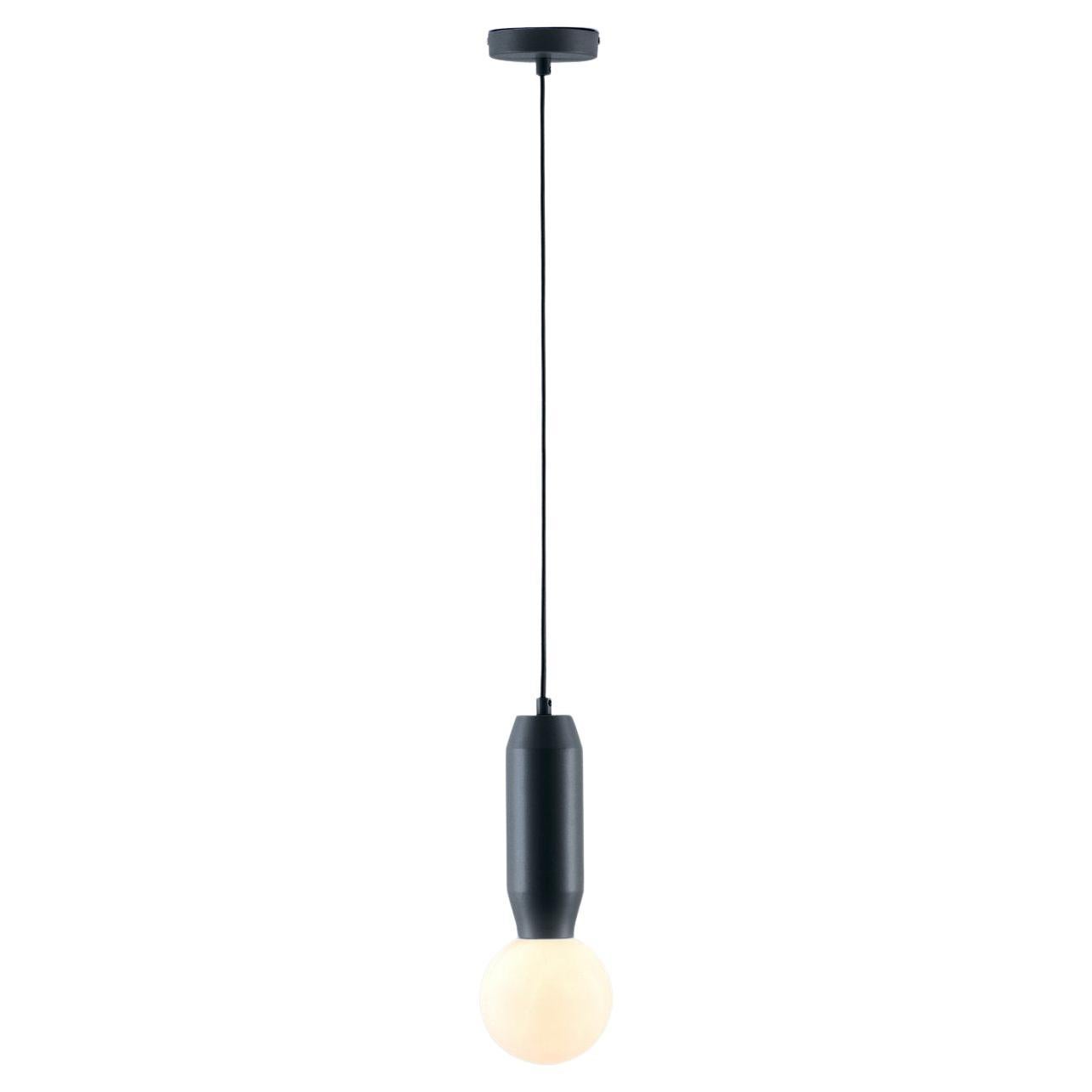 Drop black Pendant Lamp with glass shade For Sale at 1stDibs