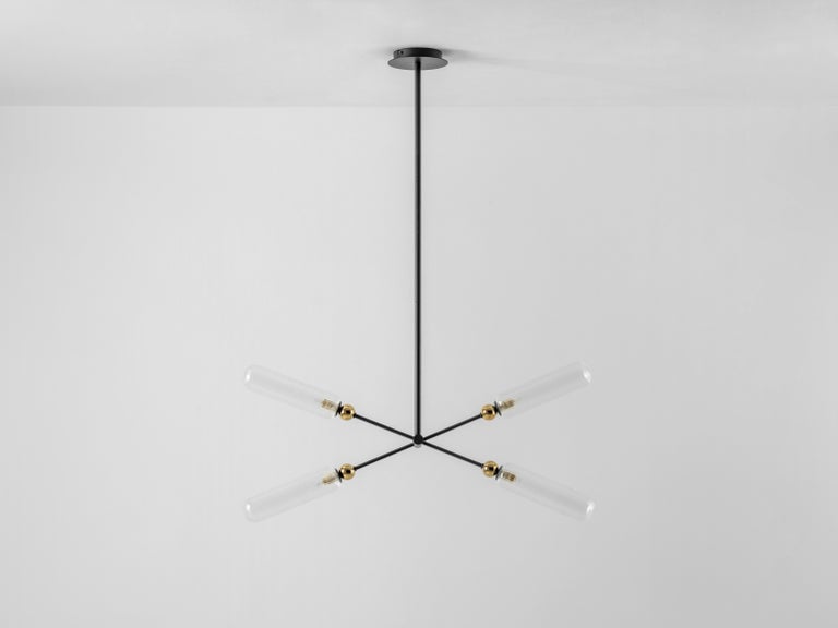 Houseof Charcoal Grey Ribbed Glass Chandelier For Sale at 1stDibs