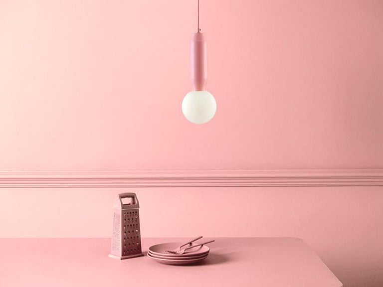 Houseof Pink Pendant Ceiling Light with Opal Glass Shade For Sale at ...