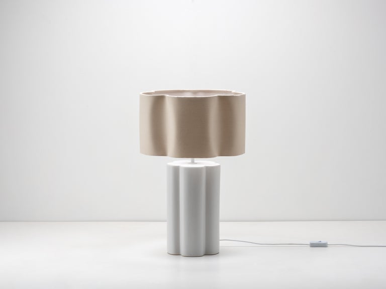 Houseof White Ceramic Flower Table Lamp For Sale at 1stDibs