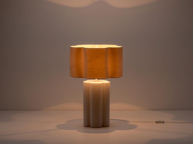 Houseof White Ceramic Flower Table Lamp For Sale at 1stDibs