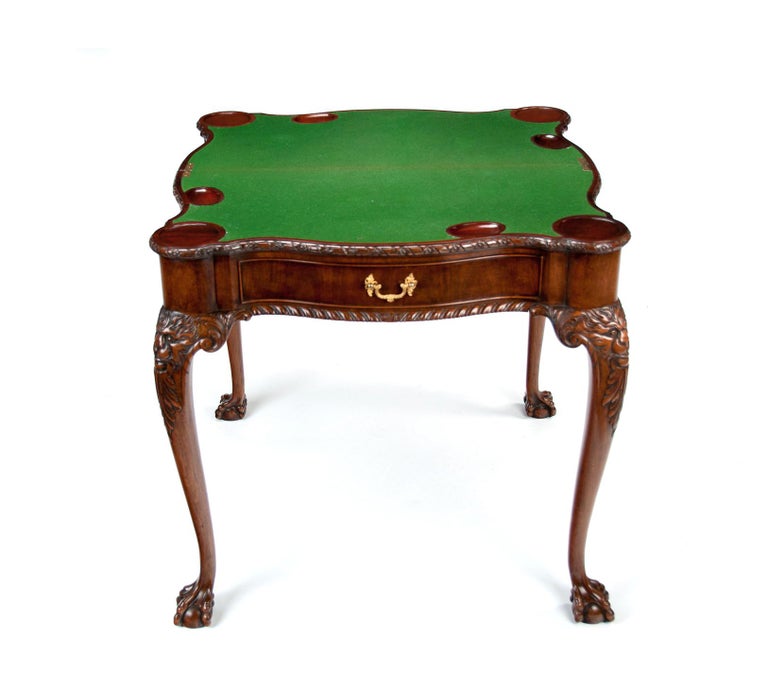 Howard and Sons Mahogany Card Table with Concertina Action Irish ...