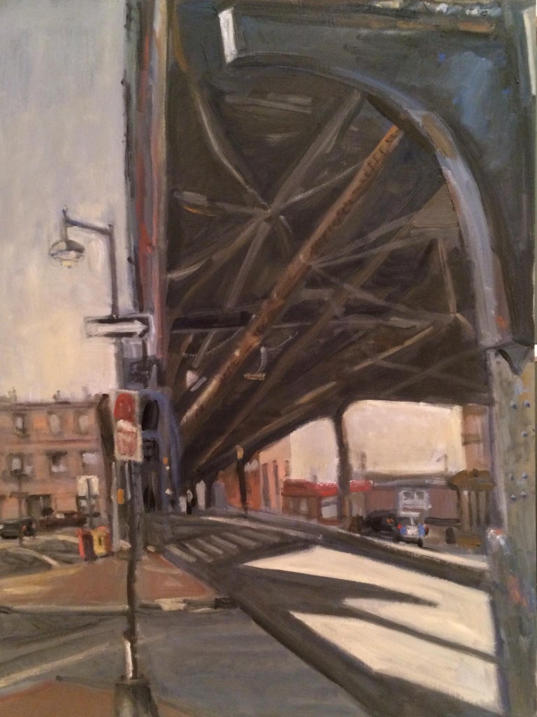 Howard Danelowitz - Under The Tracks, Painting, Oil on MDF Panel For ...