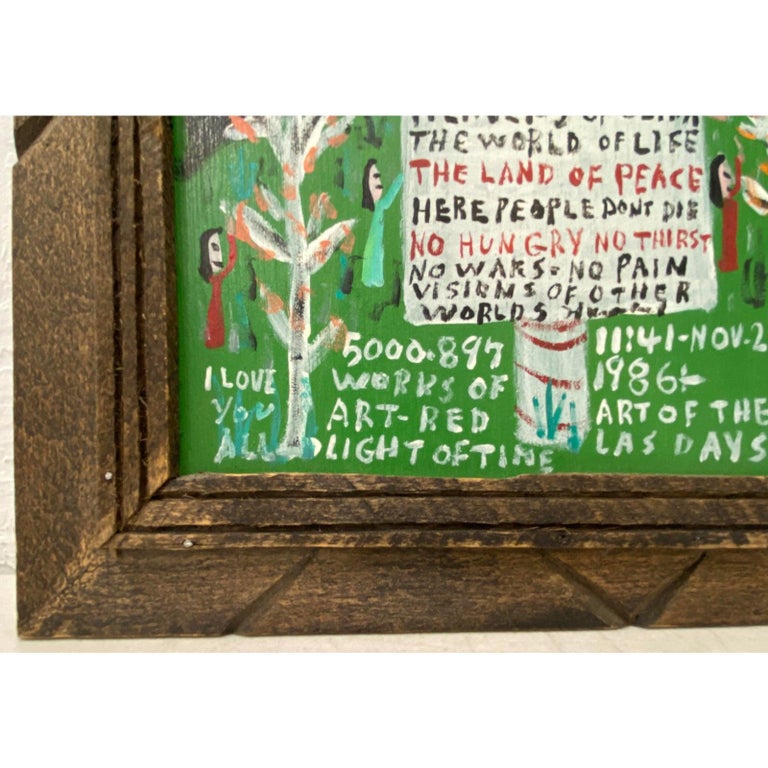 Howard Finster - Howard Finster "Heavens of Olika" Folk Art Painting ...