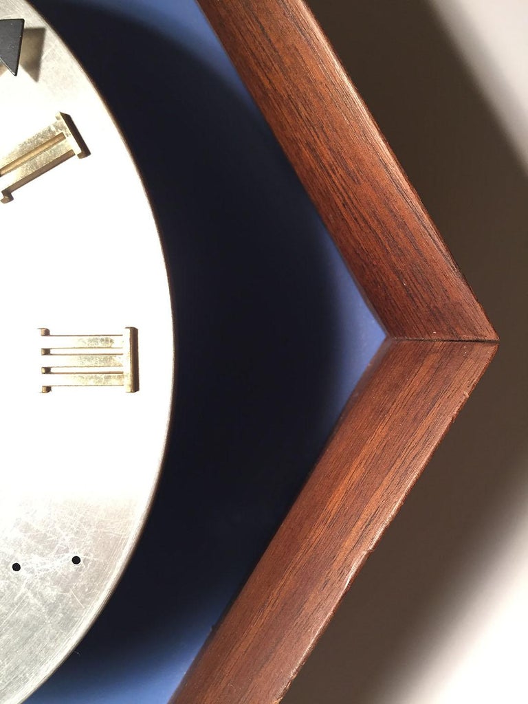 Howard Miller Arthur Umanoff Wall Clock in Fashionable Sapphire at 1stDibs