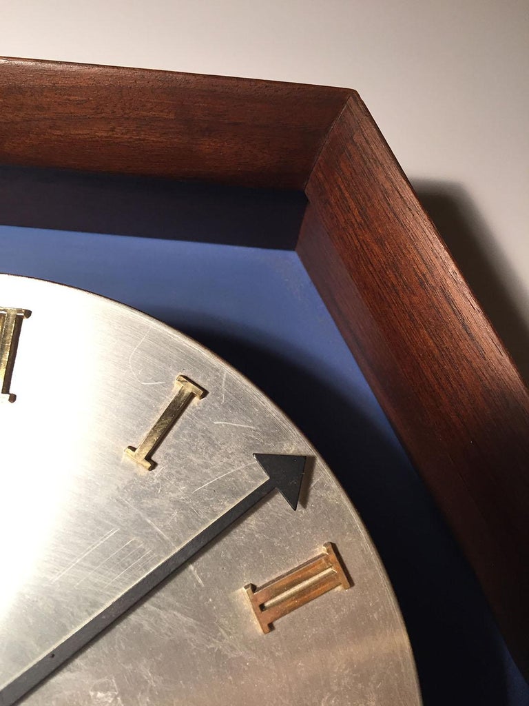 Howard Miller Arthur Umanoff Wall Clock in Fashionable Sapphire at 1stDibs