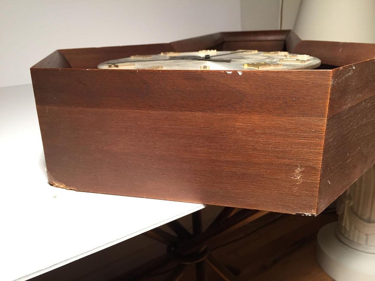 Howard Miller Arthur Umanoff Wall Clock in Fashionable Sapphire at 1stDibs