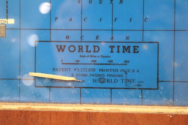 Howard Miller Mid-Century Modern Illuminated Time Table World Clock For ...