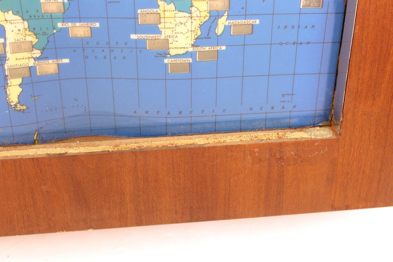 Howard Miller Mid-Century Modern Illuminated Time Table World Clock For ...