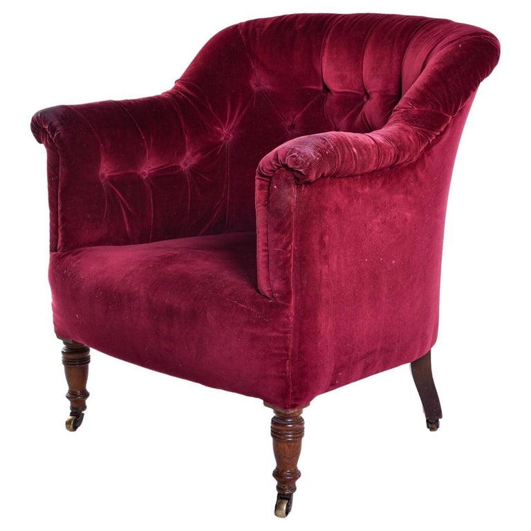 Howard and Sons Deep Button Back Tub Chair at 1stDibs