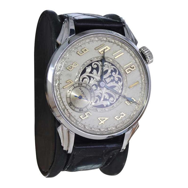 Howard Stainless Steel Art Deco Watch From 1921 with Custom Made Case ...
