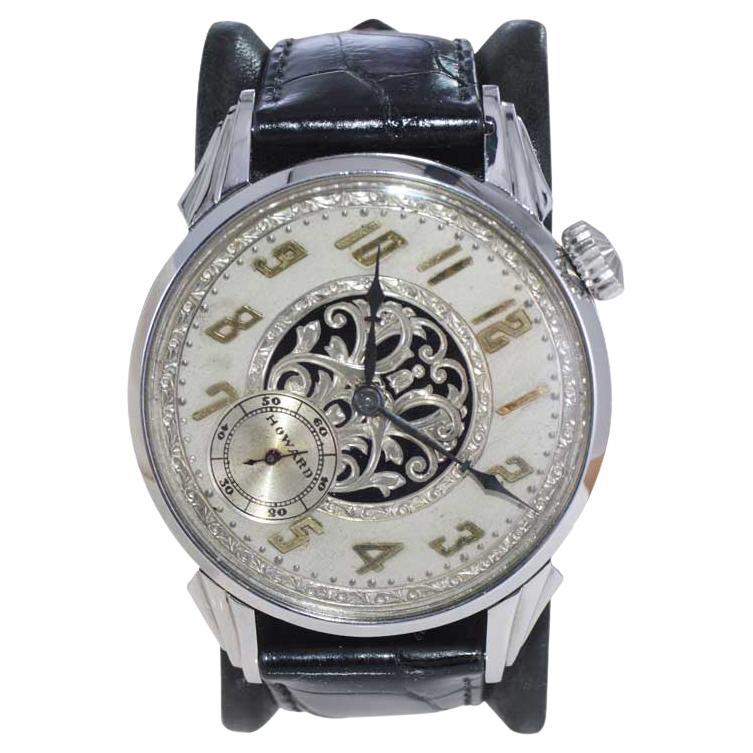 Howard Stainless Steel Art Deco Watch From 1921 with Custom Made Case ...